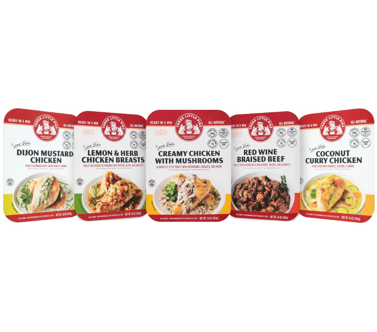 Gourmet Meals Sampler. 10 Meals, 5 Flavors.